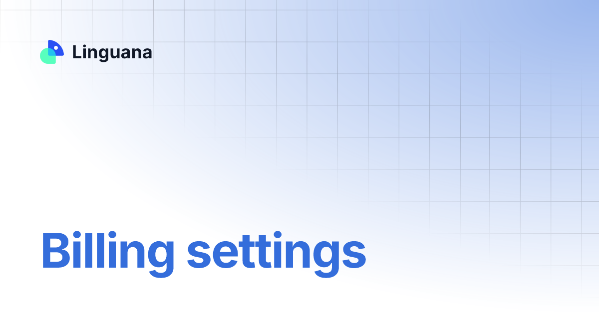 Billing settings | Linguana