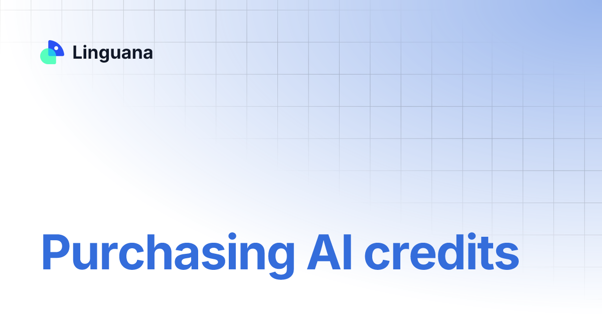Purchasing AI credits | Linguana