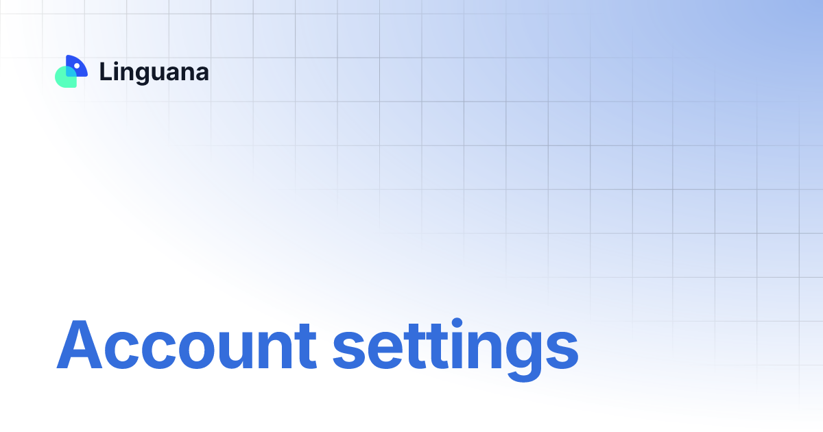 Account settings | Linguana